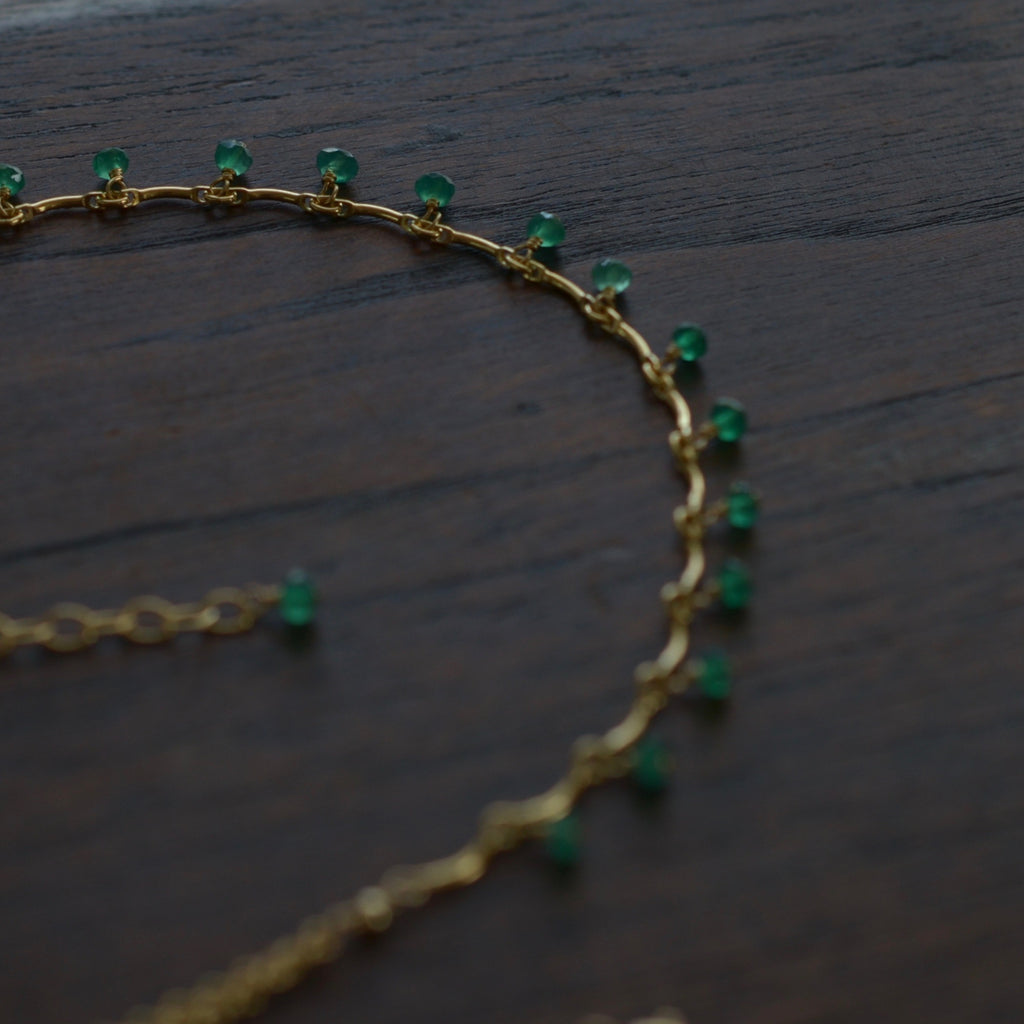 Leticia - Green Onyx, 14k Gold Filled Necklace – Loella Medina
