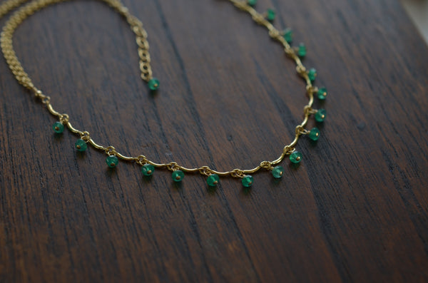 Leticia - Green Onyx, 14k Gold Filled Necklace – Loella Medina